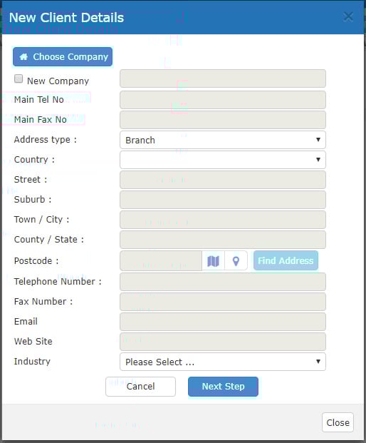 How to Create a Client Record from the Company Grid?